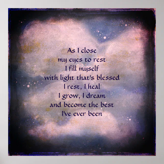 Sleep blessing poem art poster. poster | Zazzle