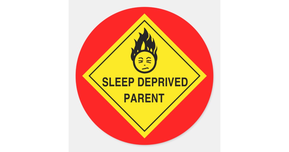 Sleep Deprived Parent Stickers - Red | Zazzle