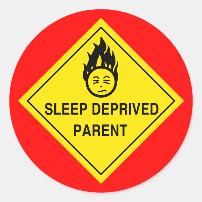 Sleep Deprived Parent Stickers - Red | Zazzle