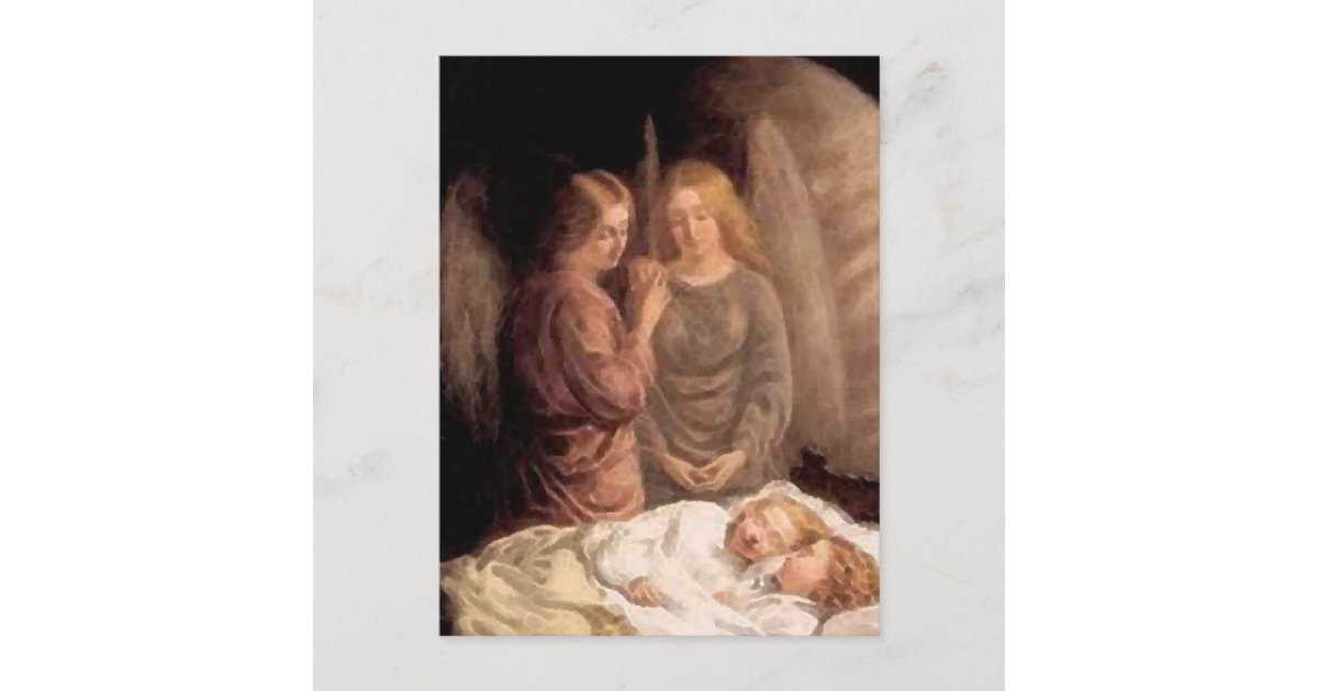 Sleep - Two guardian angels and children Postcard | Zazzle