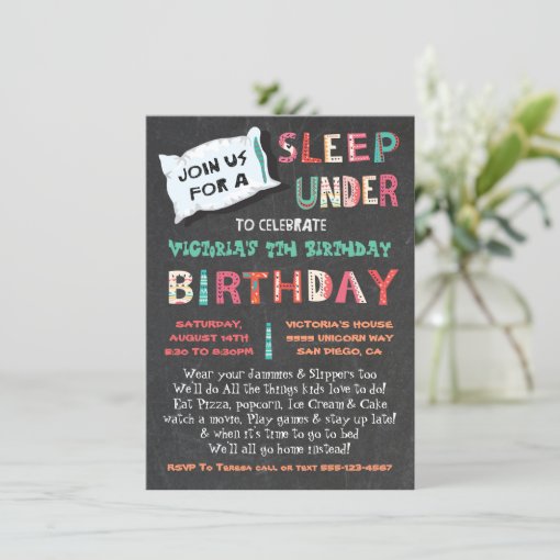 Sleep Under Birthday Party Invitation | Zazzle