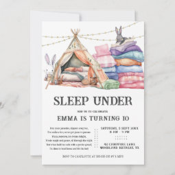 Sleep Under Cute Boho Sleepover Birthday Party Invitation | Zazzle
