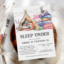 Sleep Under Cute Boho Sleepover Birthday Party Invitation | Zazzle