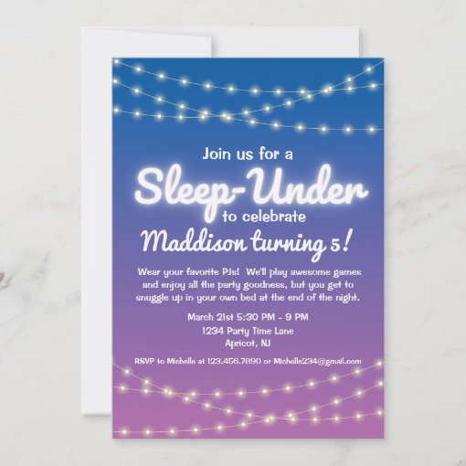 Sleep Under Half Sleep Over Lights Party Invitation | Zazzle