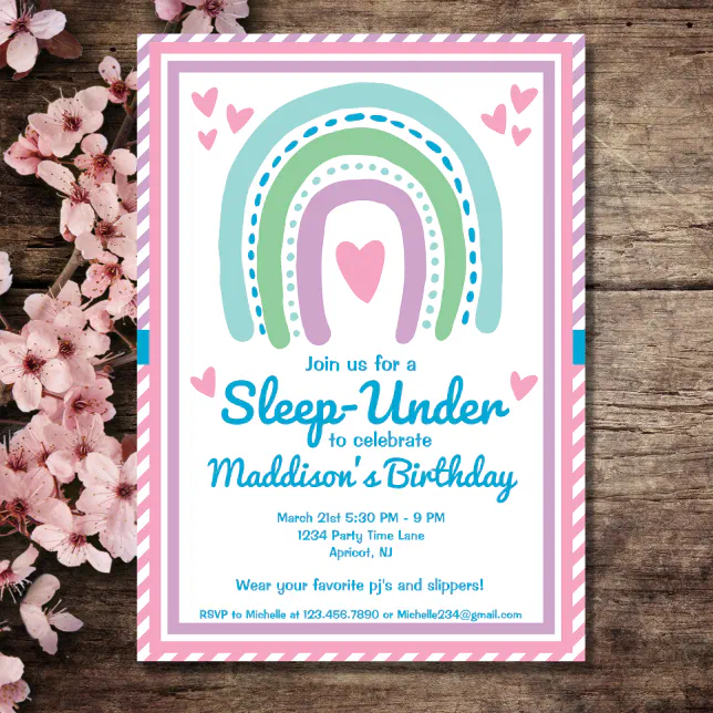 Sleep Under Half Sleep Over Rainbow Invitation | Zazzle
