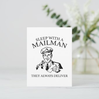 Sleep With A Mailman. They Always Deliver. Postcard | Zazzle