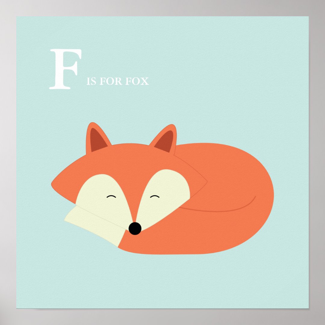 Sleeping Baby Fox Poster | Zazzle