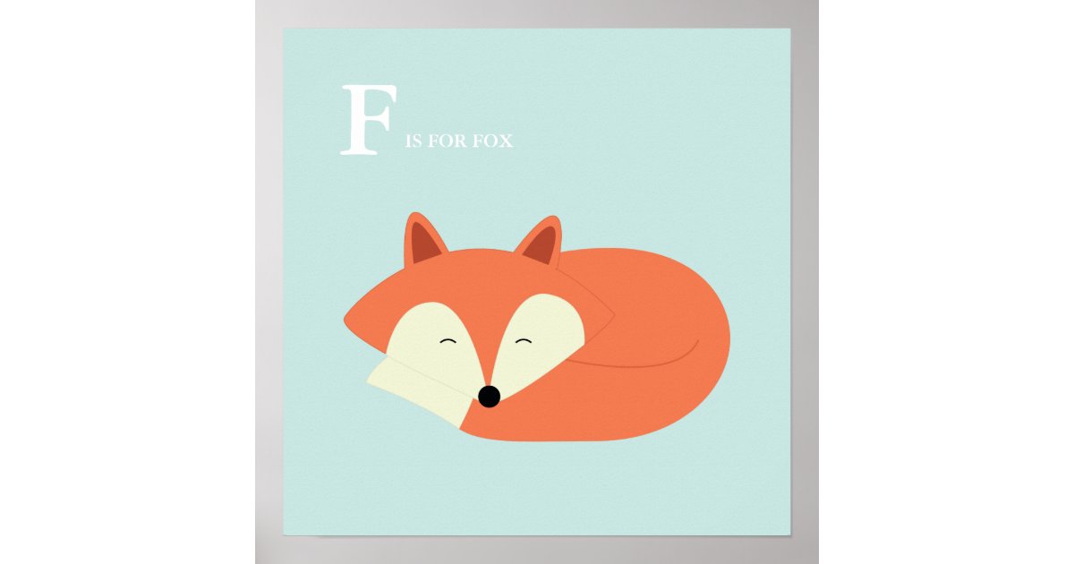 Sleeping Baby Fox Poster | Zazzle
