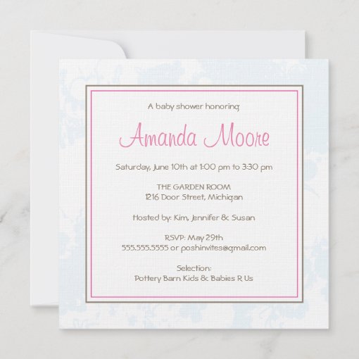 Sleeping Baby Girl Baby Shower Invitation | Zazzle