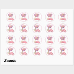 Sleeping Baby Girl Sticker | Zazzle