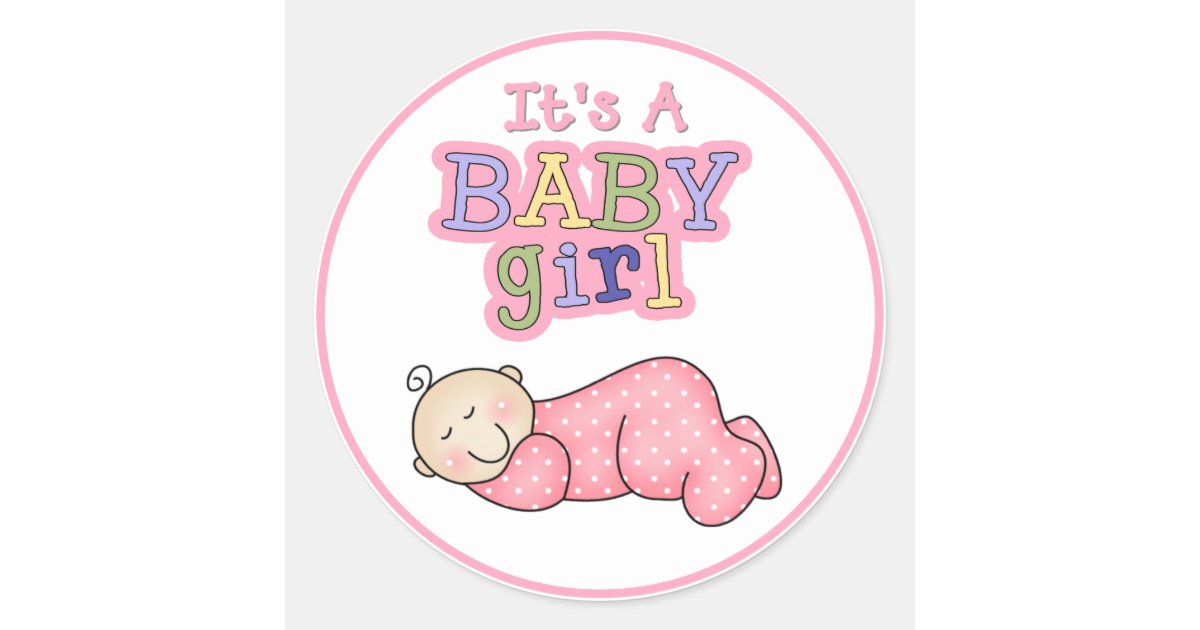 Sleeping Baby Girl Sticker | Zazzle
