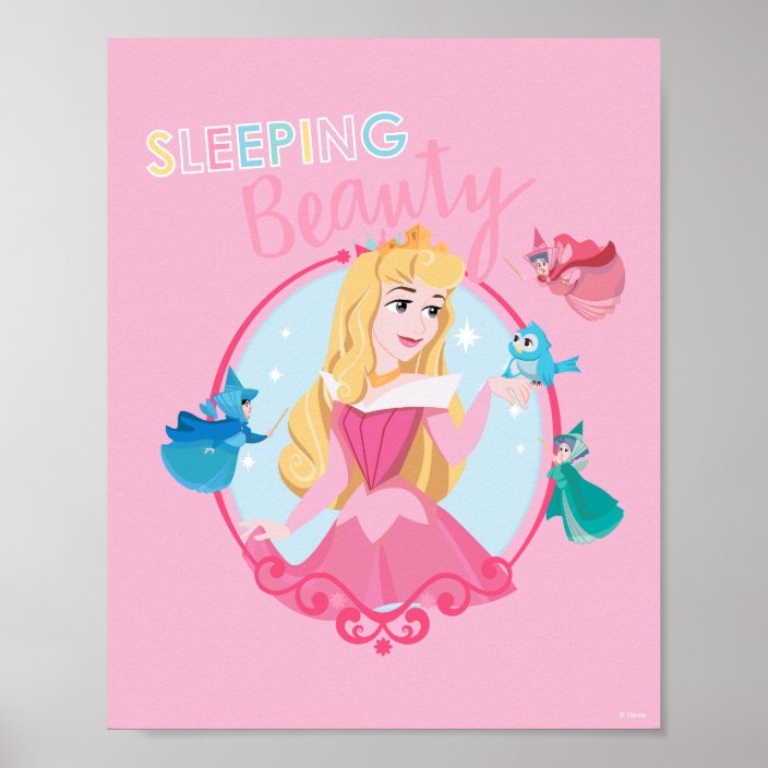 Sleeping Beauty With Fairy Godmothers Poster | Zazzle.com