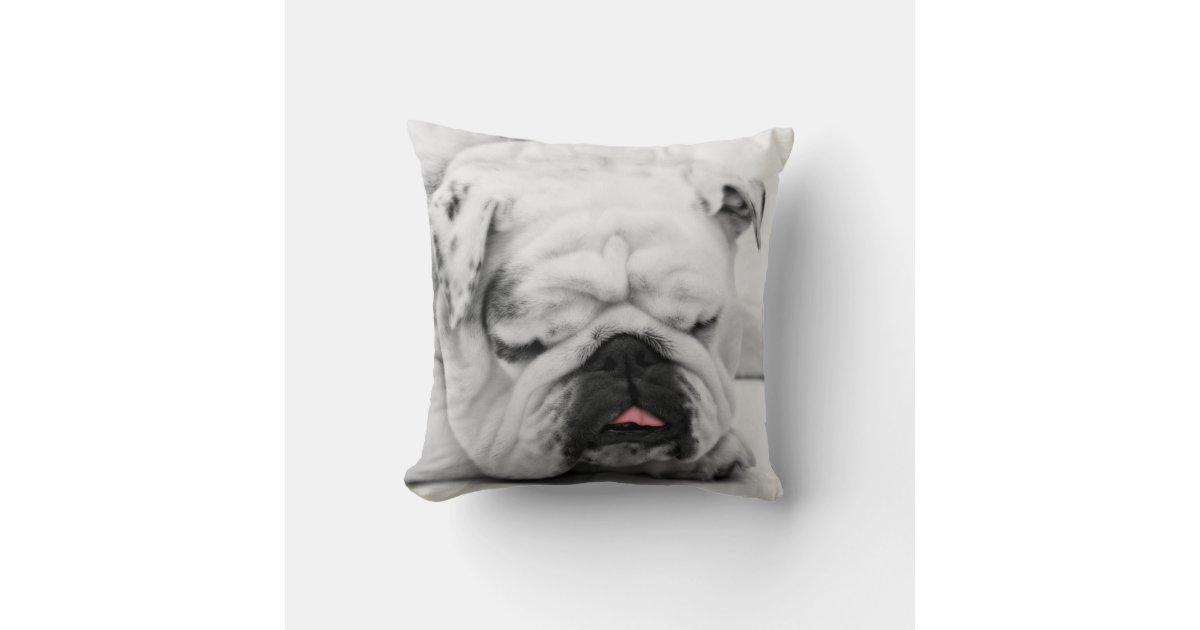 Sleeping Bulldog Throw Pillow | Zazzle