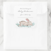 Sleeping bunny rabbit bookplate, book sticker | Zazzle