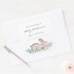 Sleeping bunny rabbit bookplate, book sticker | Zazzle