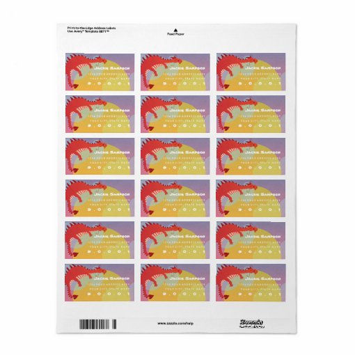 Sleeping Dragon Fantasy Kids Address Label | Zazzle