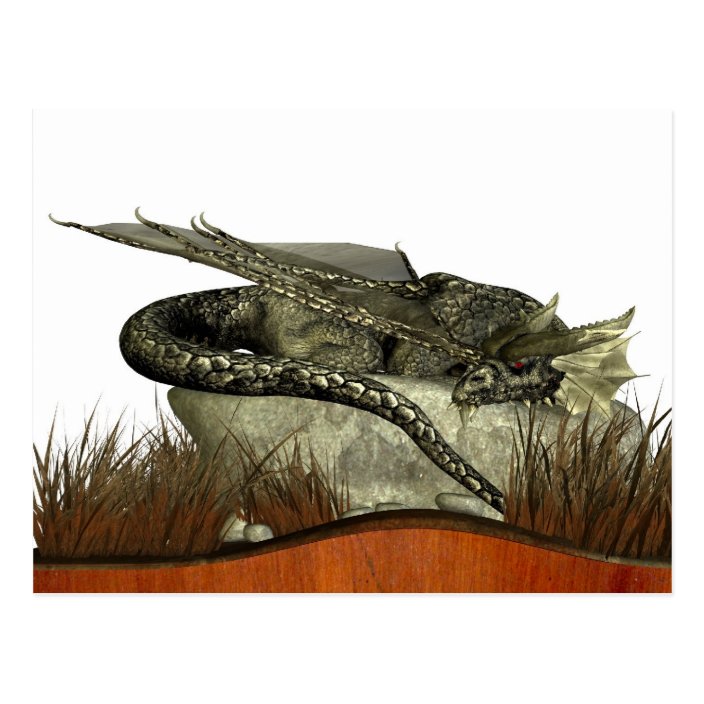 Sleeping Dragon on a Rock Postcard | Zazzle.com