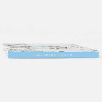 Sleeping Elephant Blue Floral Boy Baby Shower Guest Book | Zazzle