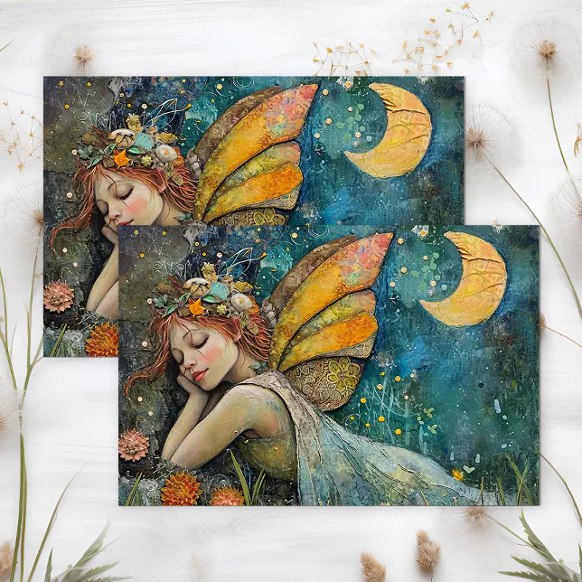 SLEEPING FAIRY DECOUPAGE TISSUE PAPER | Zazzle