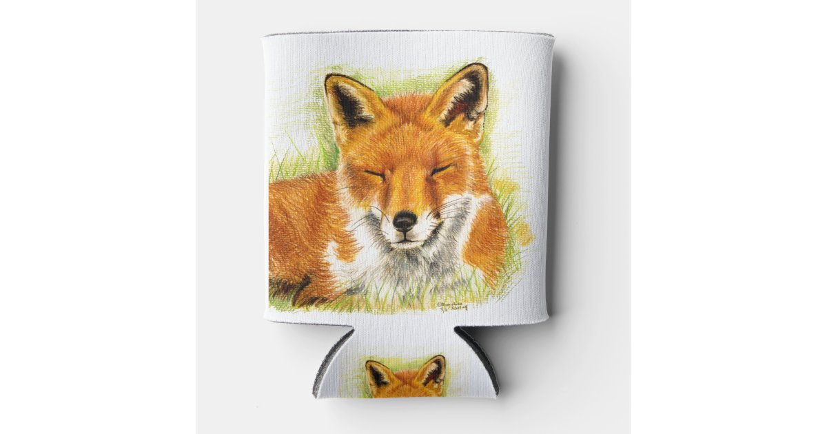 Sleeping Fox Can Cooler | Zazzle