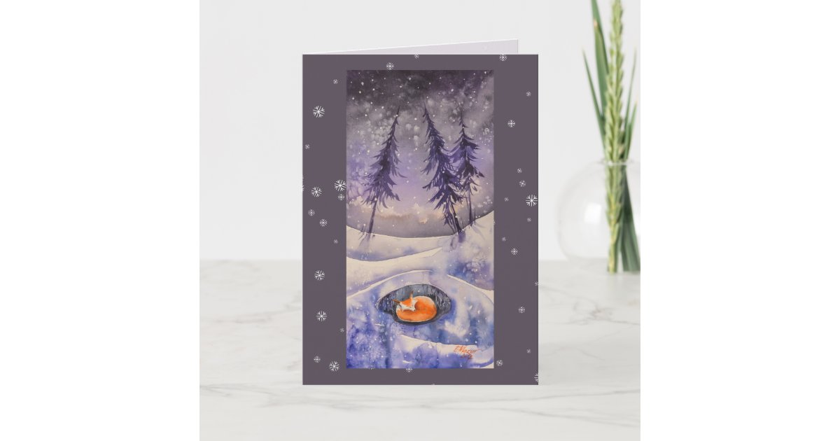 Sleeping fox card | Zazzle
