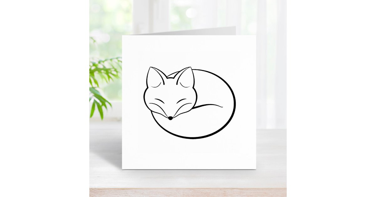 Sleeping Fox Rubber Stamp | Zazzle