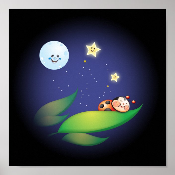 Sleeping Ladybug Poster | Zazzle.com
