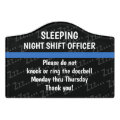 Sleeping Night Shift Officer Door Sign | Zazzle
