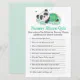 Sleeping panda Nursery Rhyme Quiz baby shower game | Zazzle