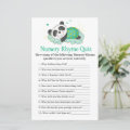Sleeping panda Nursery Rhyme Quiz baby shower game | Zazzle
