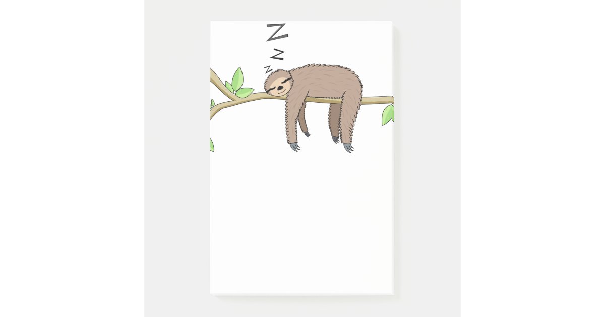 Sleeping sloth post-it notes | Zazzle
