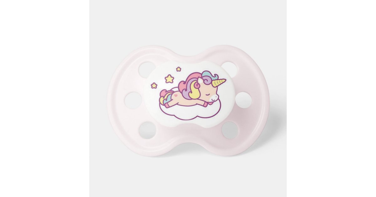 Sleeping Unicorn Kawaii Binkie Pacifier Fooler | Zazzle