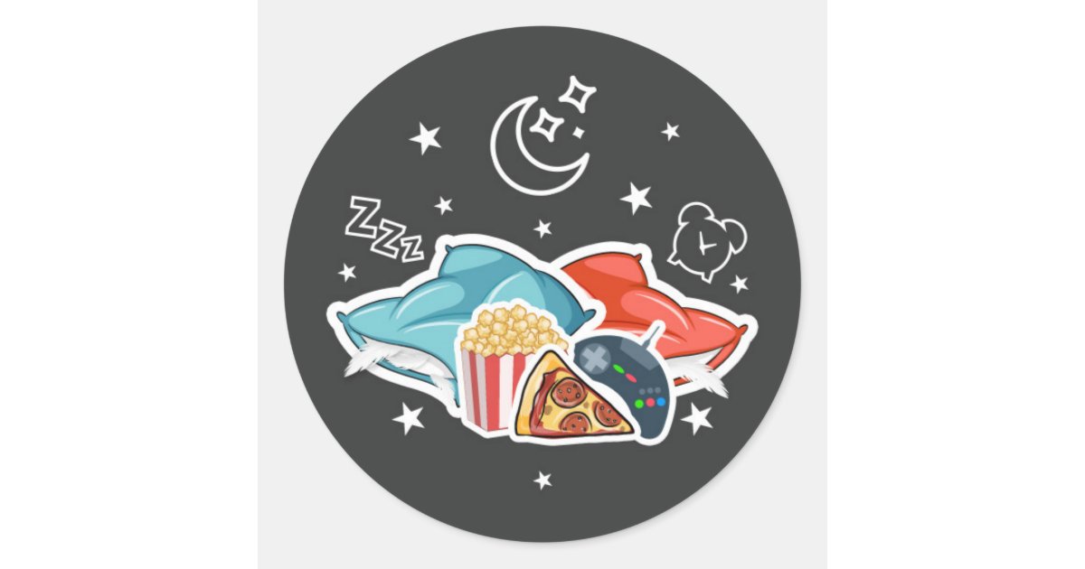 Sleepover Boy Sticker - Slumber Party Sticker | Zazzle