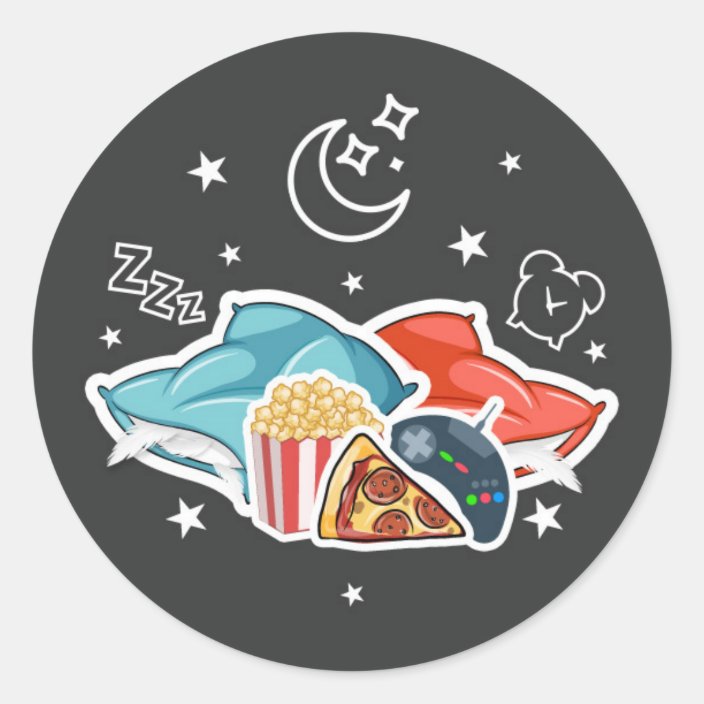 Sleepover Boy Sticker - Slumber Party Sticker | Zazzle.com