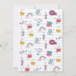 Sleepover Girl Party Doodle Birthday Invitation | Zazzle