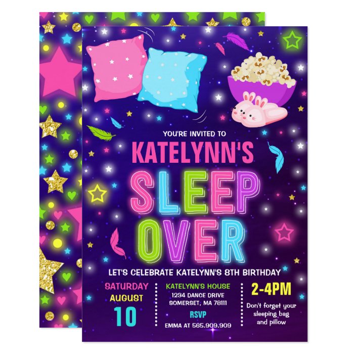 Sleepover Invitation Slumber Party Sleepover Party | Zazzle.com