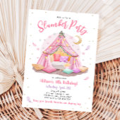 Sleepover Slumber Party Glamping Tent Birthday Invitation | Zazzle