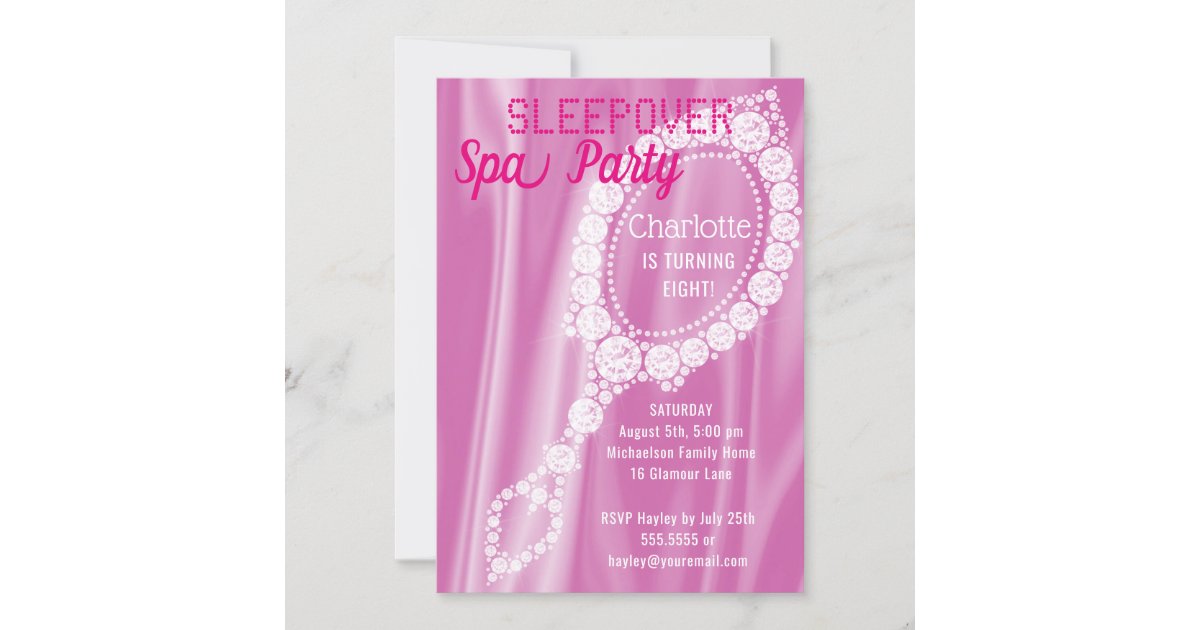 Sleepover Spa Party Girls Birthday Party Invite | Zazzle