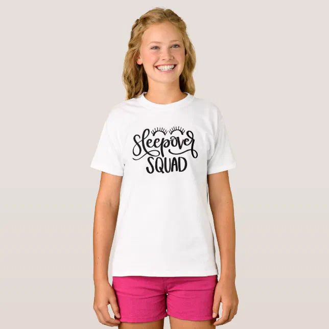 Sleepover Squad Girls T-Shirt | Zazzle