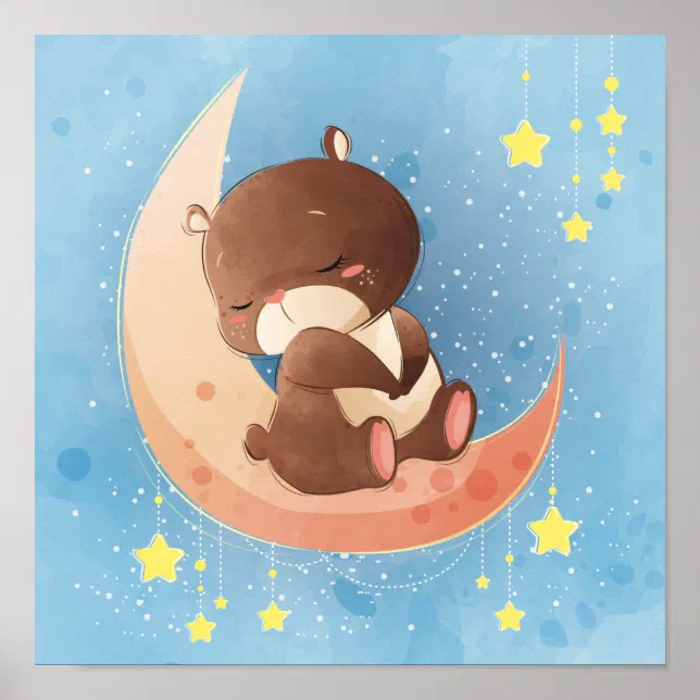 Sleepy Bear Poster | Zazzle