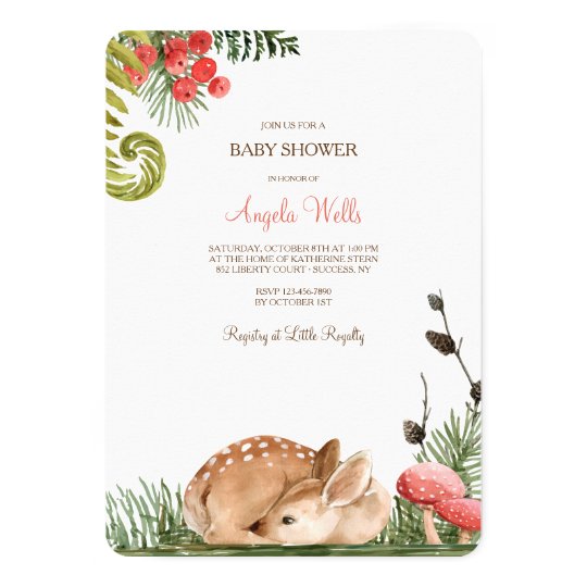 Sleepy Fawn Baby Shower Invitation | Zazzle.com