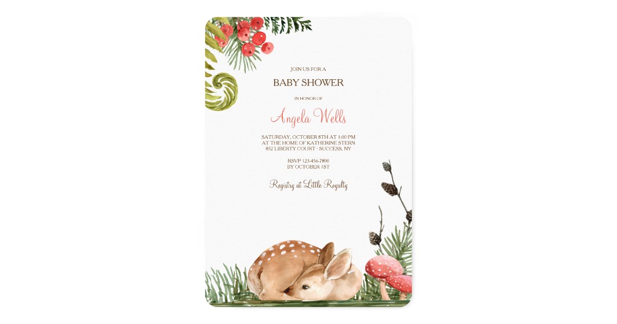 Sleepy Fawn Baby Shower Invitation | Zazzle.com