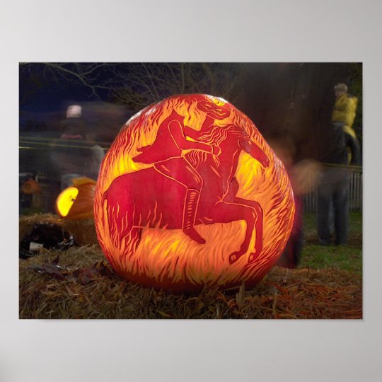 Sleepy Hollow Carved Halloween Pumpkin Poster | Zazzle.com