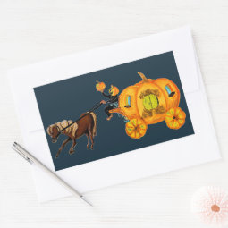 Sleepy Hollow Headless Horseman Pumpkin Carriage Rectangular Sticker ...