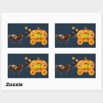 Sleepy Hollow Headless Horseman Pumpkin Carriage Rectangular Sticker ...