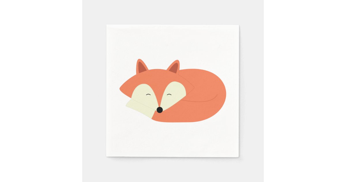 Sleepy Red Fox Paper Napkins | Zazzle