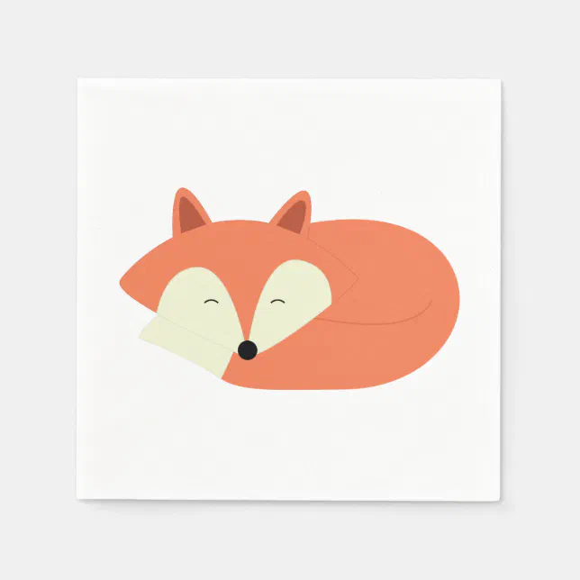 Sleepy Red Fox Paper Napkins | Zazzle