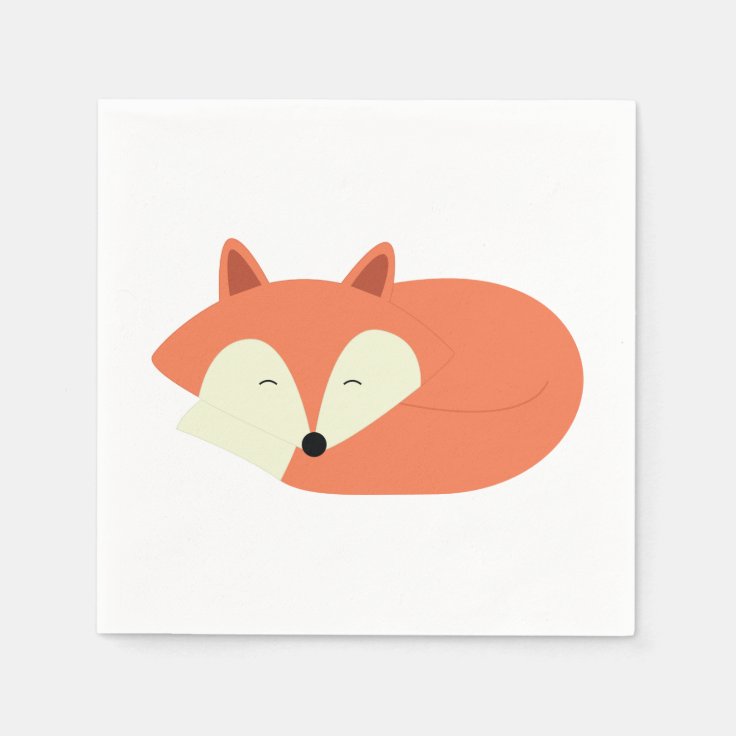 Sleepy Red Fox Paper Napkins | Zazzle