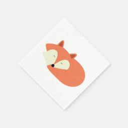 Sleepy Red Fox Paper Napkins | Zazzle