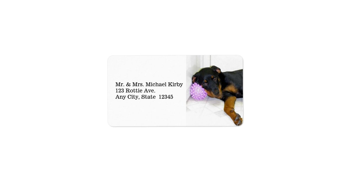 Sleepy Rottweiler Address Labels | Zazzle